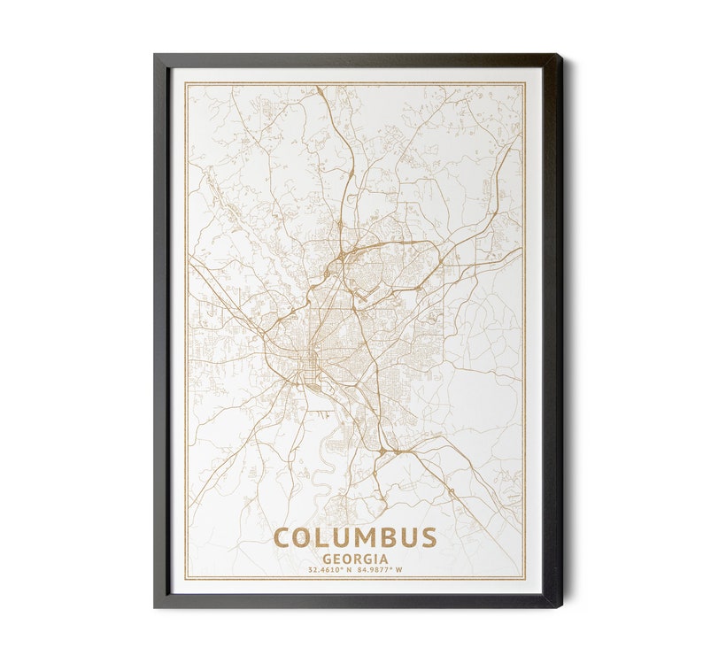 Columbus Georgia Map High Resolution Real Gold Leaf Texture - Etsy