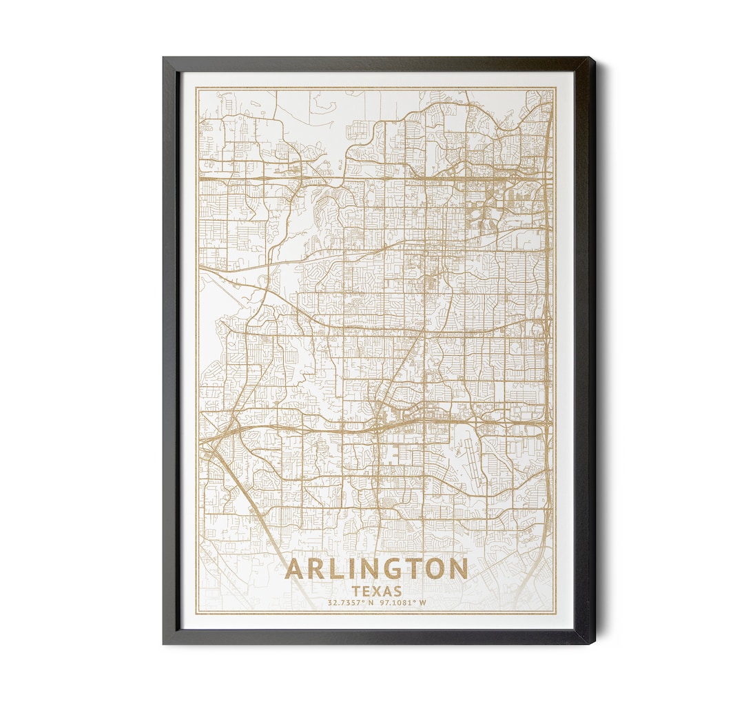 Arlington Texas Map, High Resolution Real Gold Leaf Texture ...