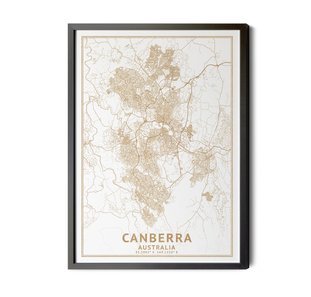 Canberra Australia, Map, High Resolution Real Gold Leaf Texture ...