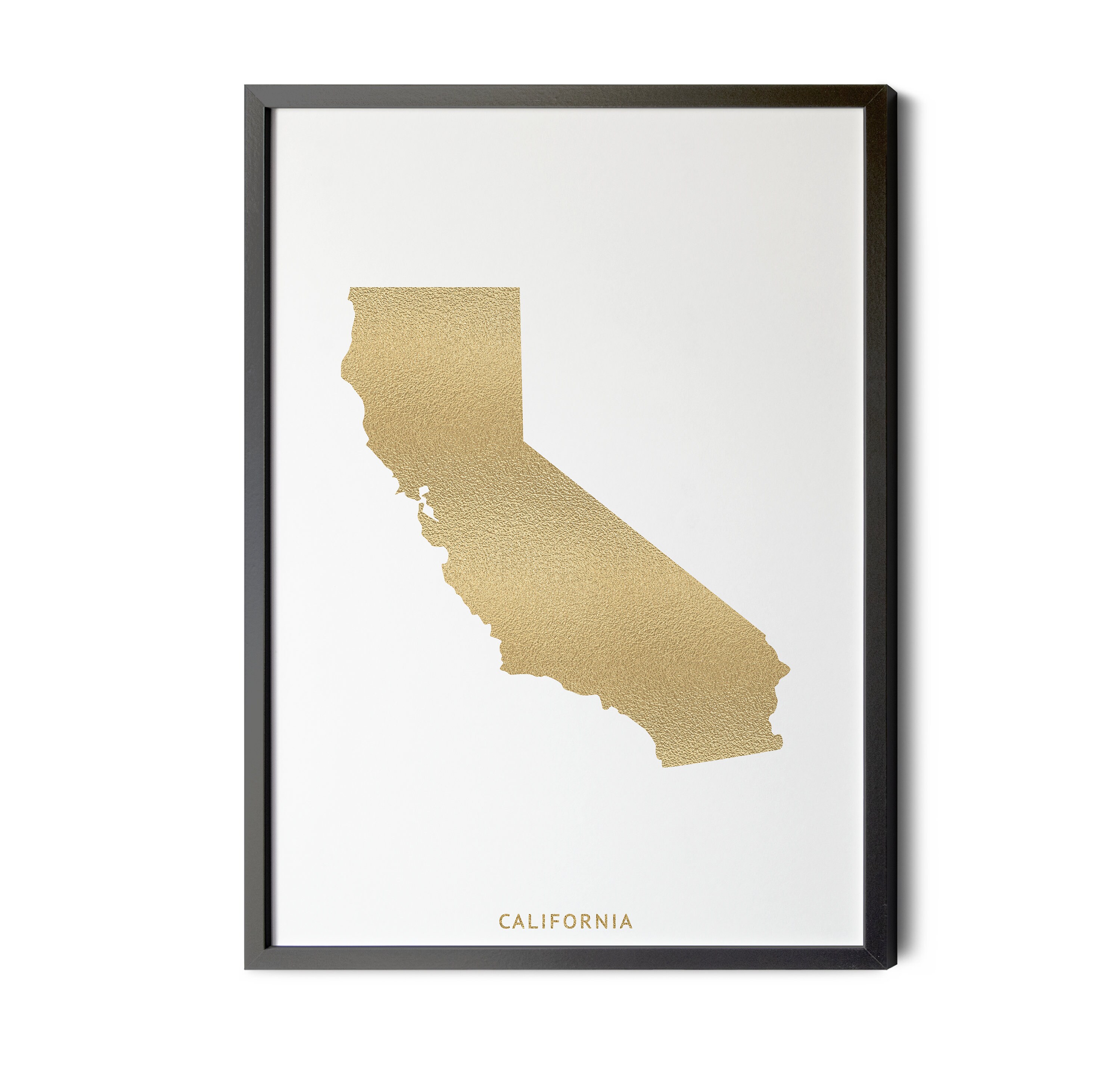 California Map Gold Foil Texture Contemporary Modern Map - Etsy