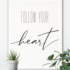 Inspirational Wall Art, Follow Your Heart, Motivational, Words Wall Art ...