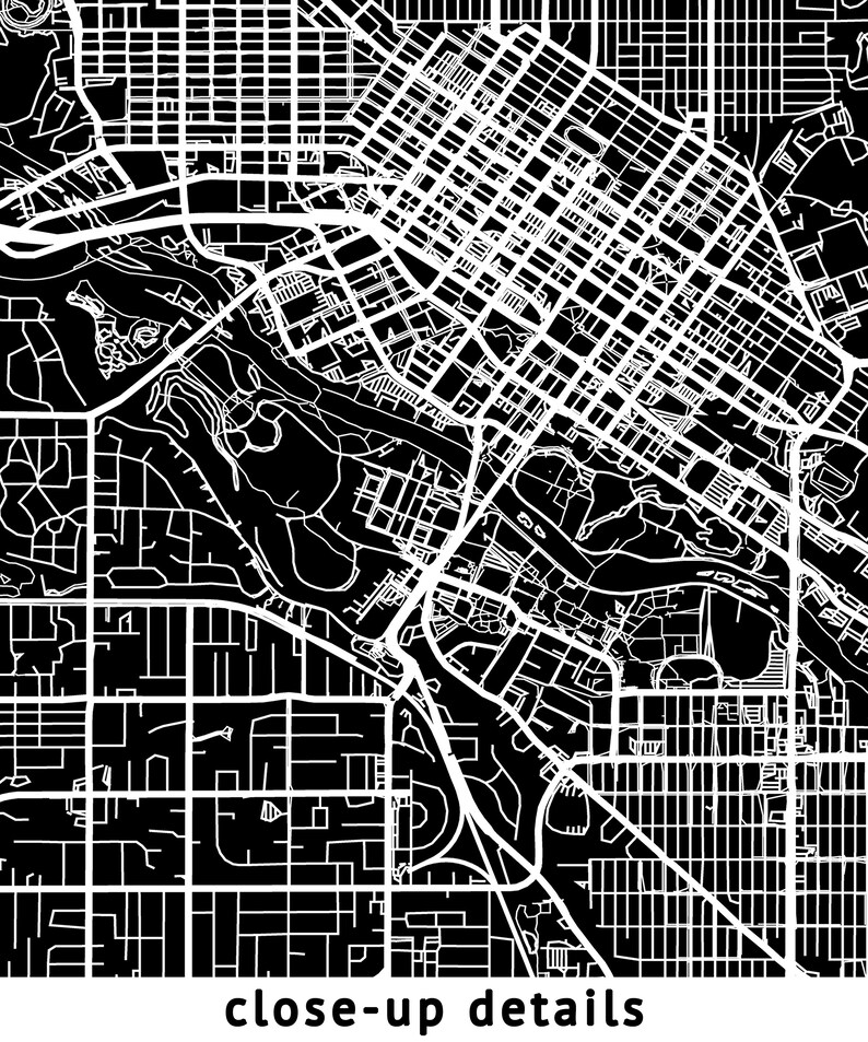 Boise Idaho Map, Black and White, Inverted, Coordinates, Map of Boise ...
