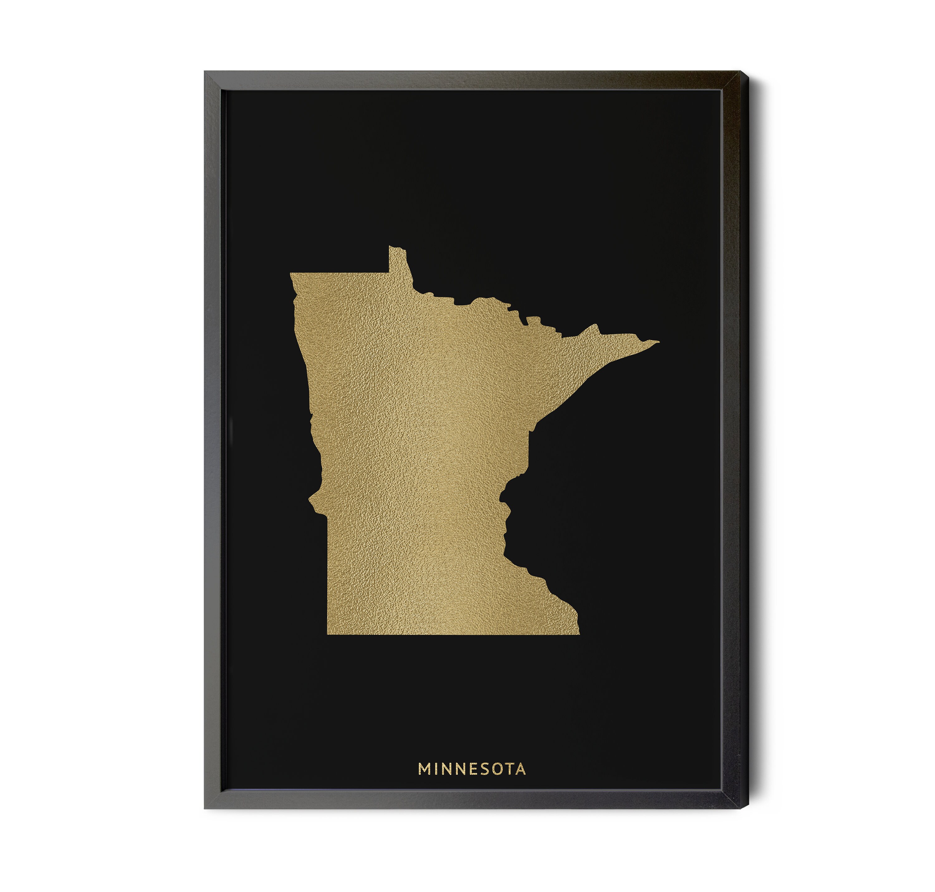 Minnesota Map Black Gold Foil Texture Contemporary - Etsy Italia