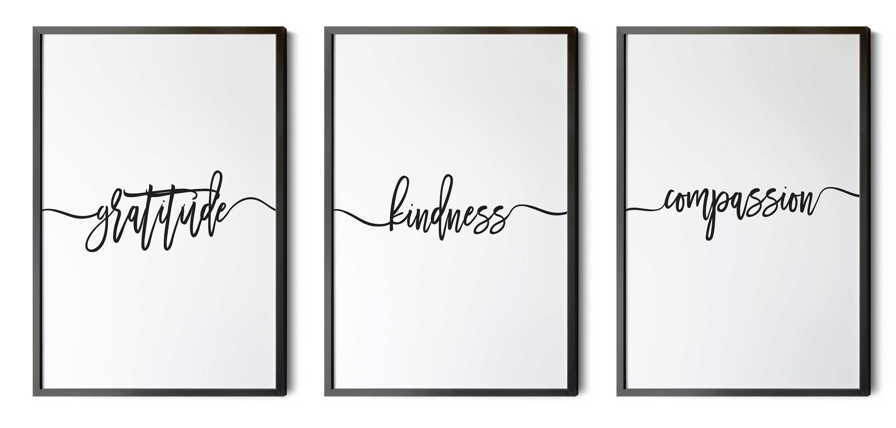 Gratitude Kindness Compassion wall decor set of 3. - Etsy France