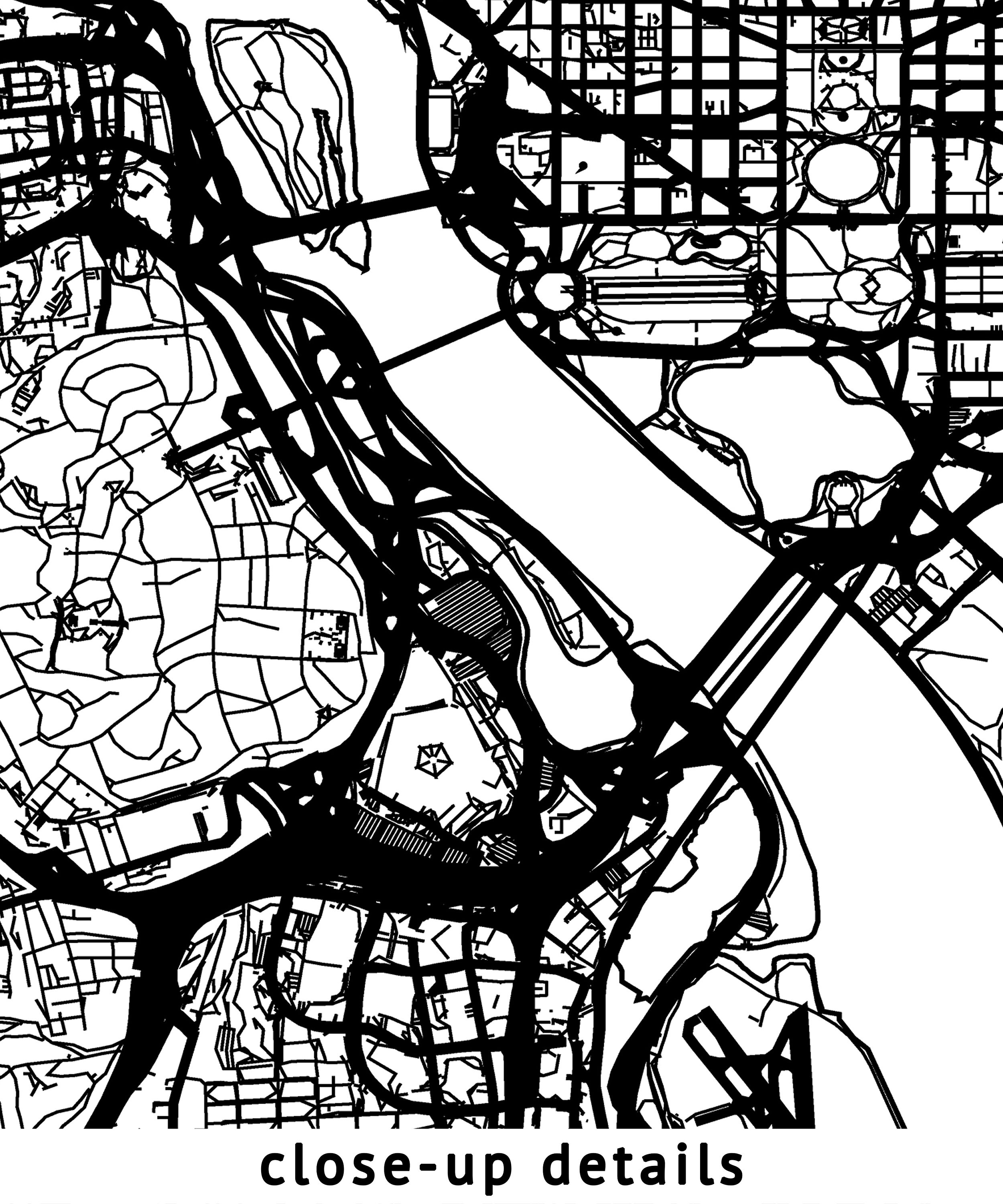 Alexandria Virginia Map, Black and White, Coordinates, Map of ...