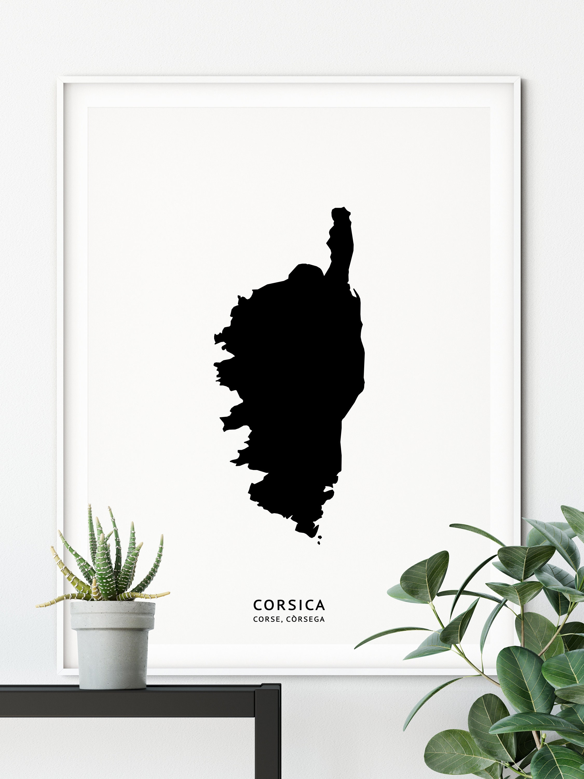 Corsica, Corse, Corsega, Island, Map, Black and White, Minimalist ...