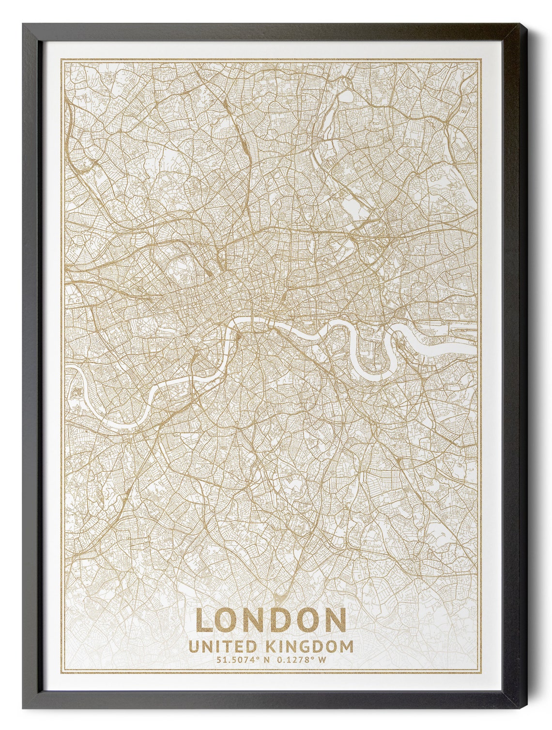 London United Kingdom Map, High Resolution Real Gold Leaf Texture ...