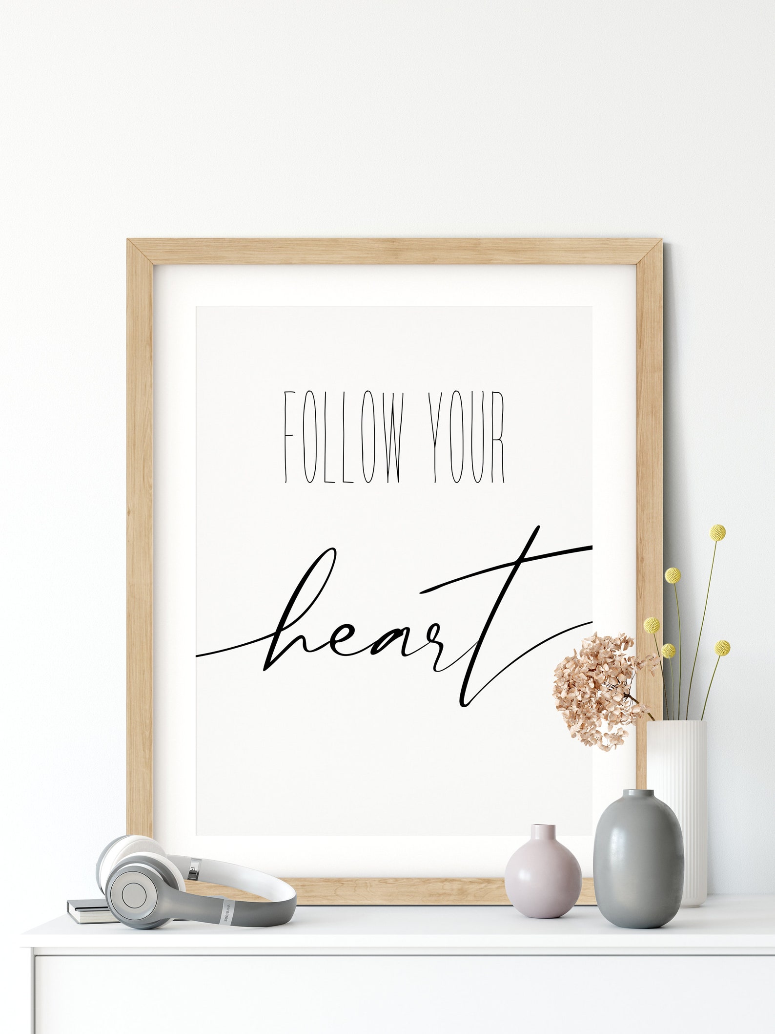 Inspirational Wall Art, Follow Your Heart, Motivational, Words Wall Art ...
