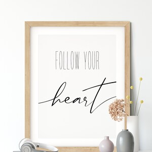 Inspirational Wall Art, Follow Your Heart, Motivational, Words Wall Art ...