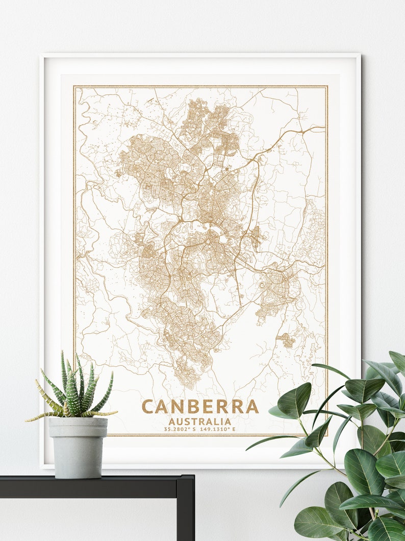 Canberra Australia, Map, High Resolution Real Gold Leaf Texture ...