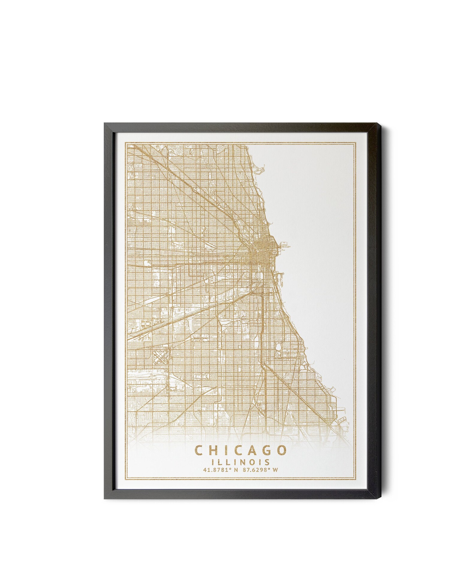 Chicago Map High Resolution Real Gold Leaf Texture | Etsy