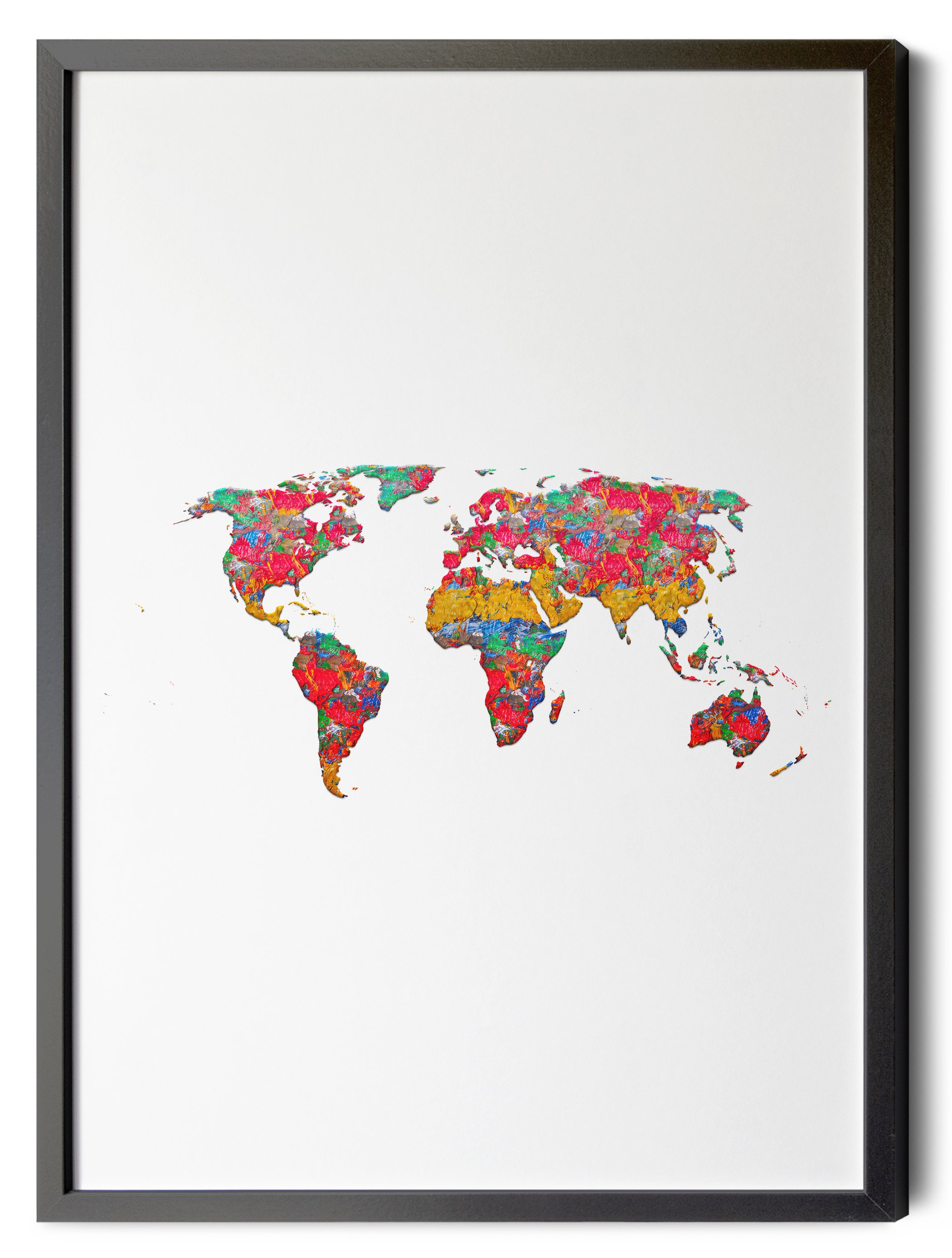 World Map, Paint, Multicolored, Colorful, World Map Wall Art, Hi ...