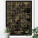 Gilbert Arizona Map, Black, High Resolution Real Gold Leaf Texture ...