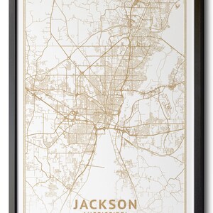 Jackson Mississippi Map, High Resolution Real Gold Leaf Texture ...