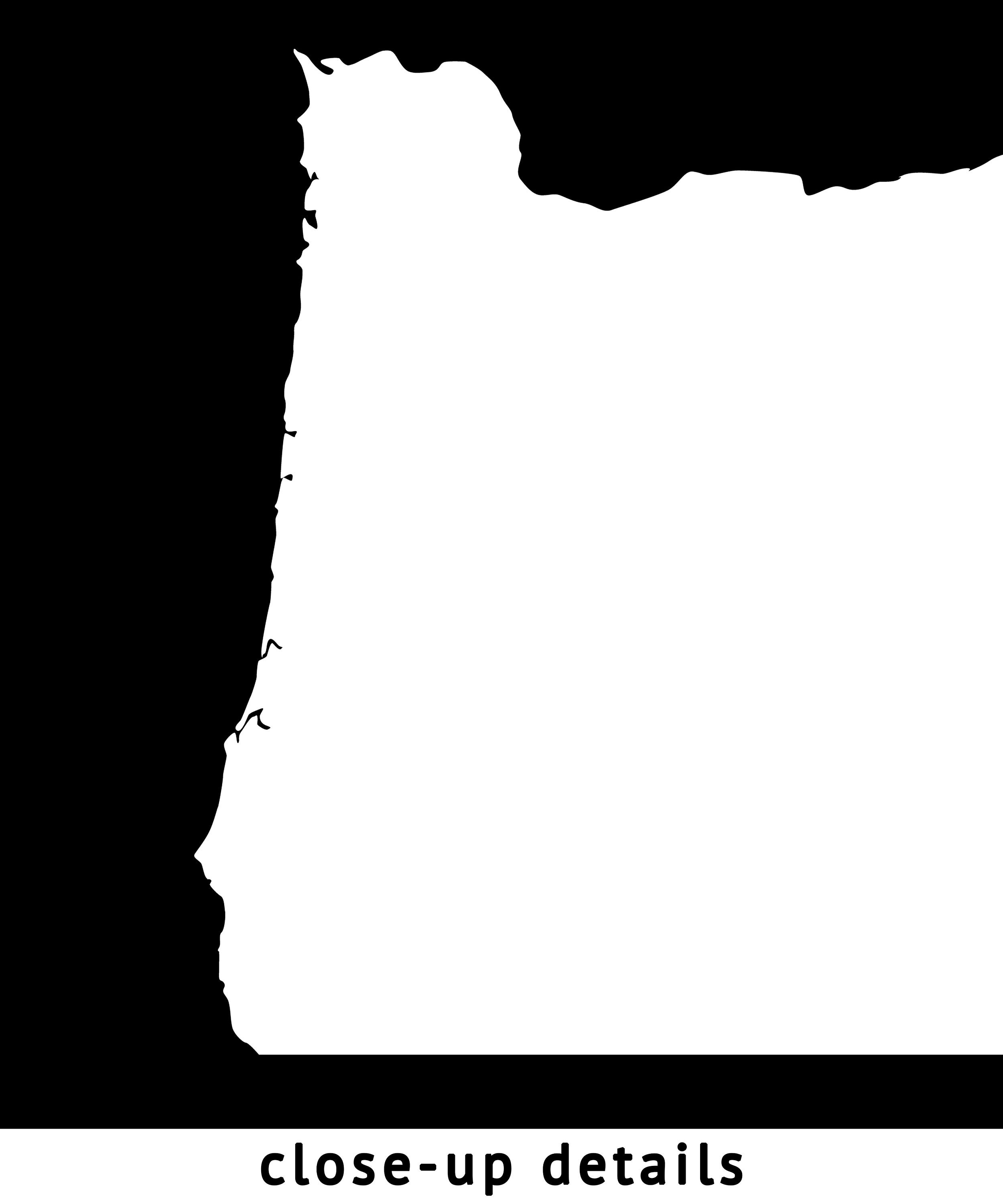Oregon Map, Black and White, Inverted, Minimalist, Oregon Wall Art ...