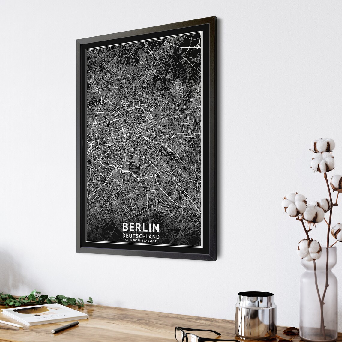 Berlin Germany Map Berlin Deutschland Map Black and White - Etsy