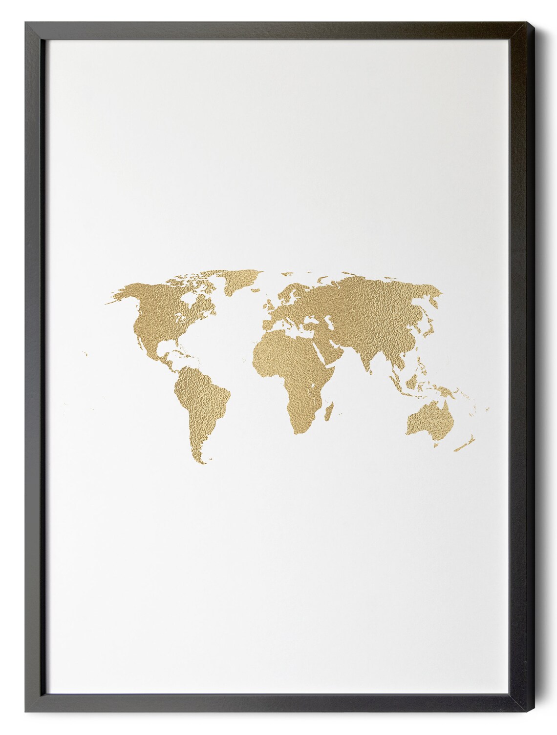 World Map Gold High Resolution Gold Foil World Map Wall - Etsy