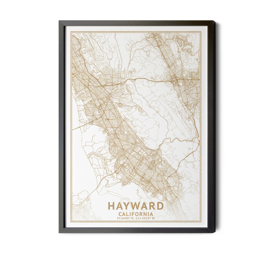 Hayward California Map, High Resolution Real Gold Leaf Texture ...