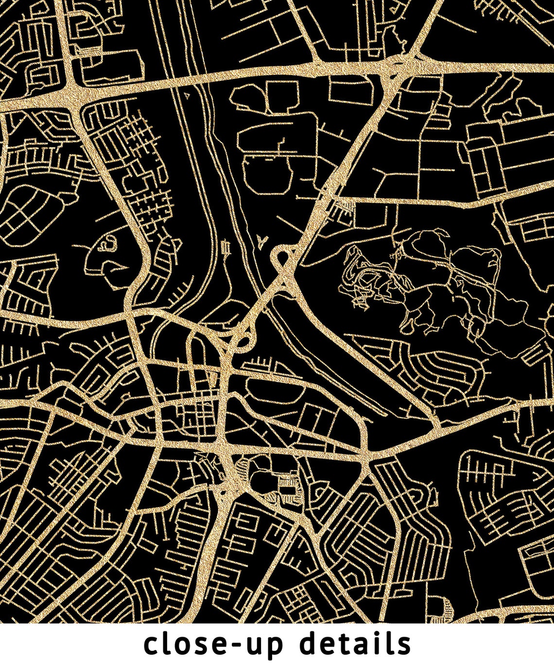 Bayamon Puerto Rico Map Black High Resolution Real Gold Leaf - Etsy