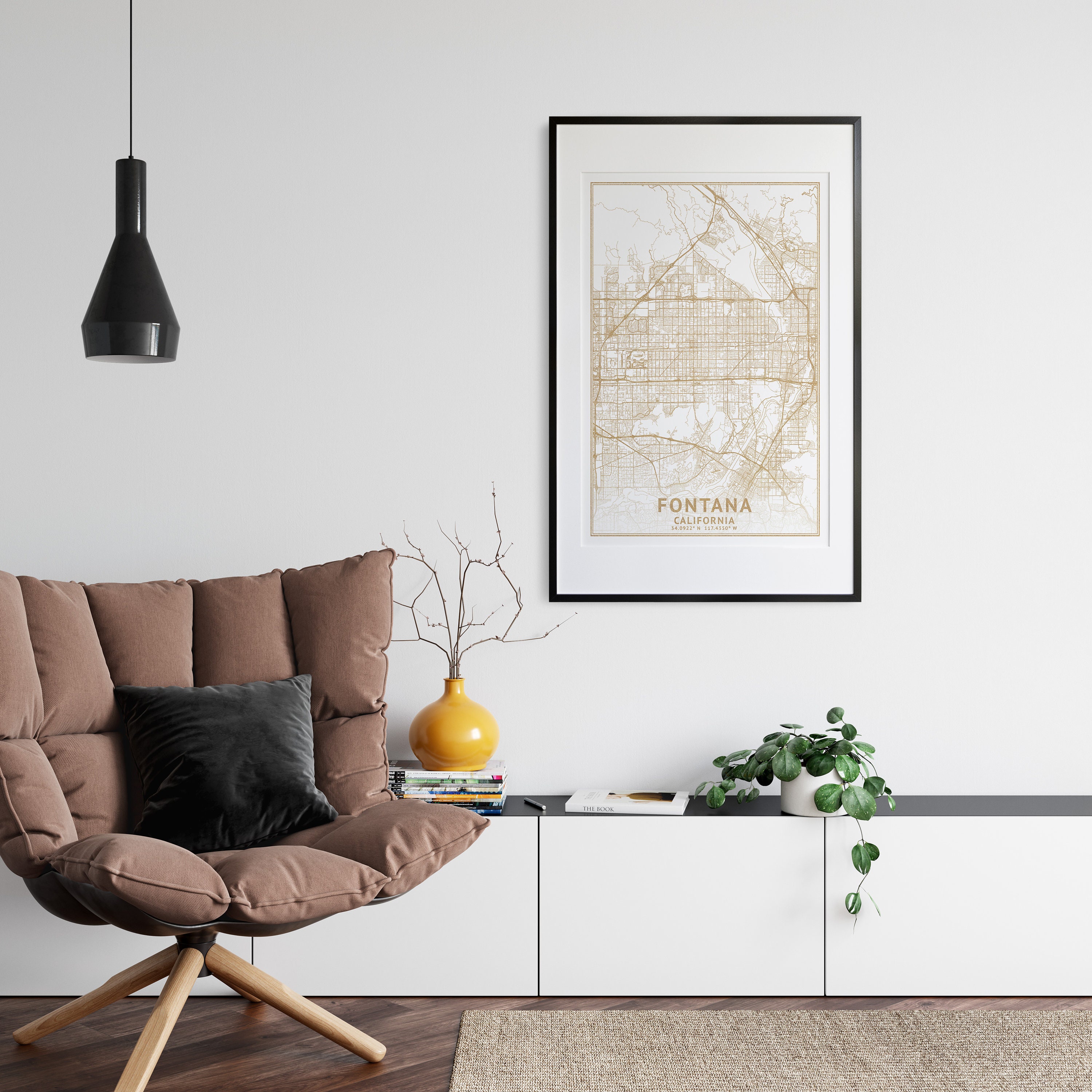 Fontana California Map, High Resolution Real Gold Leaf Texture ...