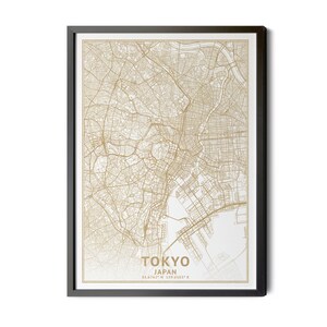 Tokyo Japan Map, High Resolution Real Gold Leaf Texture, Coordinates ...