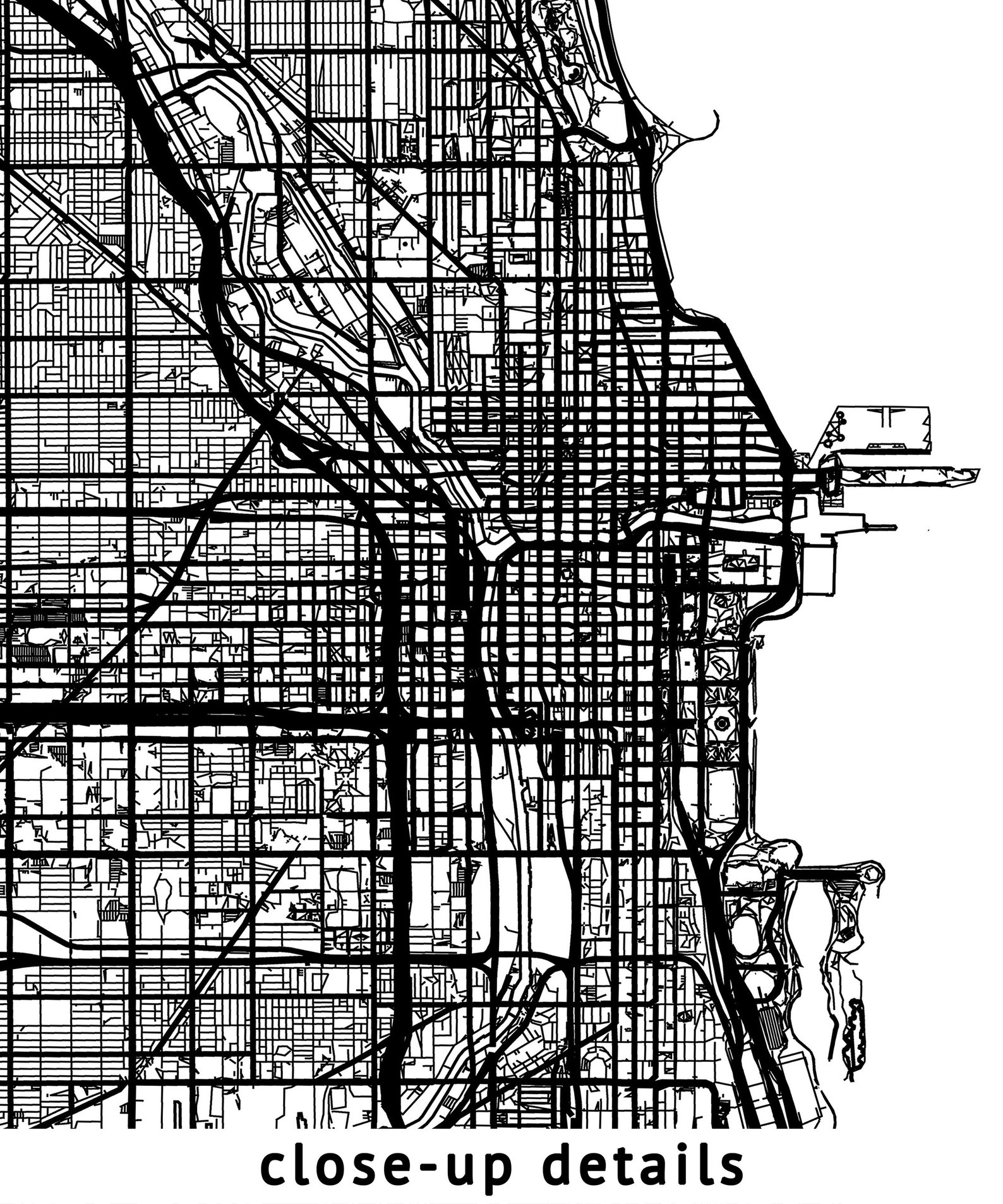 Chicago Map, Coordinates, Chicago Illinois Map Wall Art, Map of Chicago ...