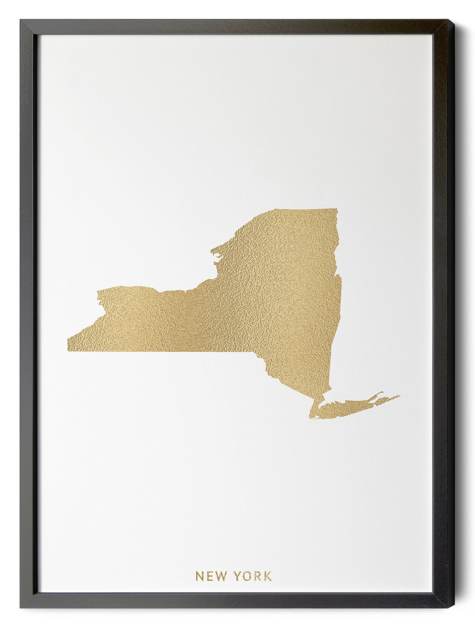 New York State Map Gold Foil Texture Contemporary NY State - Etsy