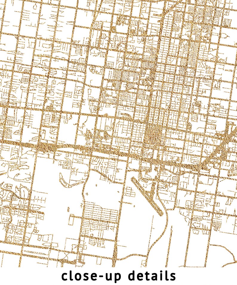 Mcallen Texas Map High Resolution Real Gold Leaf Texture - Etsy