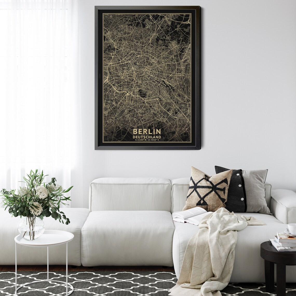 Berlin Germany Map Berlin Deutschland Map Black High | Etsy