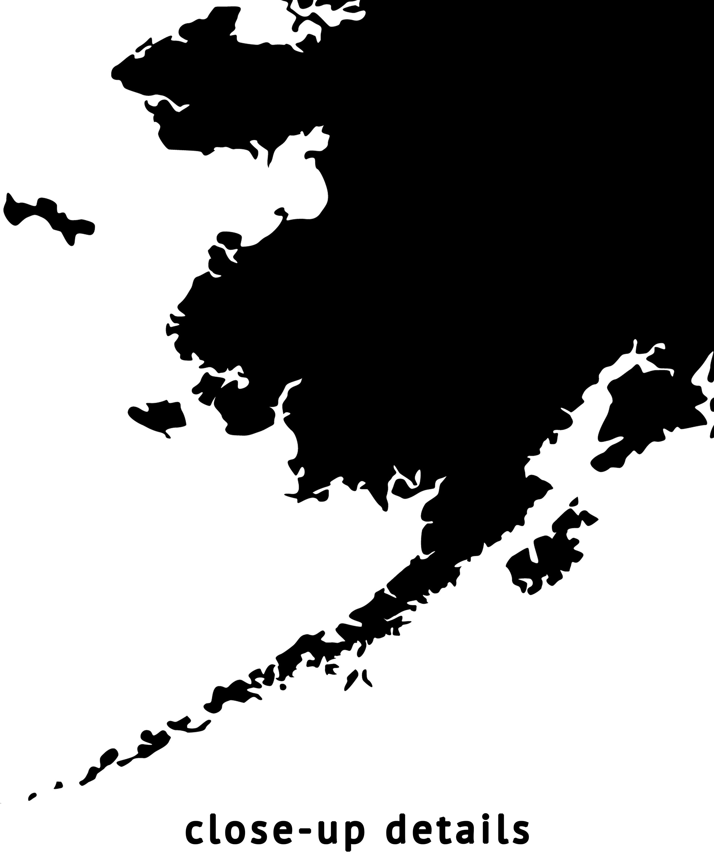 Alaska Map, Black and White, Minimalist, Map of Alaska, AK Map, Alaska ...