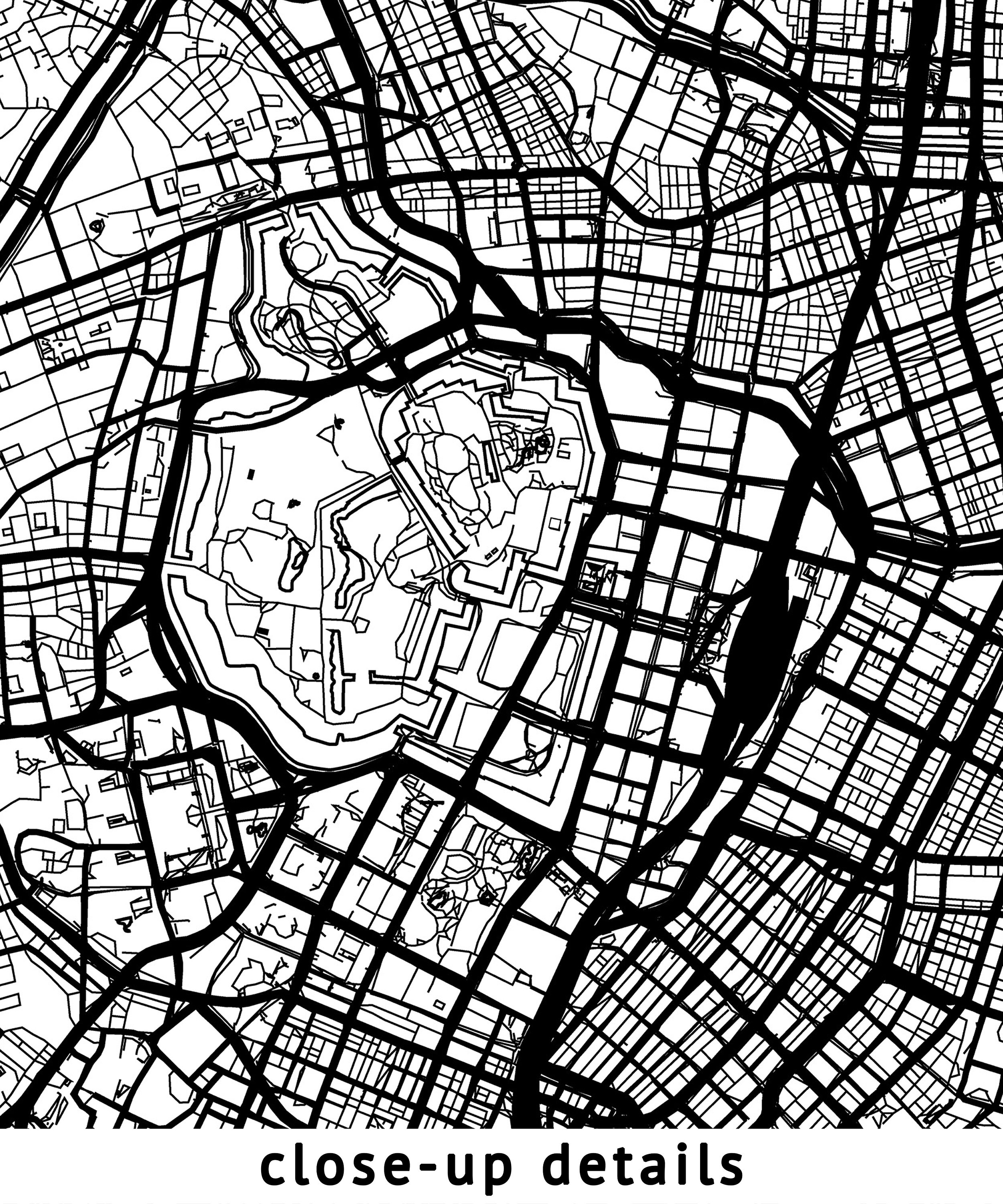 Tokyo Japan Map, Black and White, Coordinates, Map of Tokyo, Tokyo JPN ...