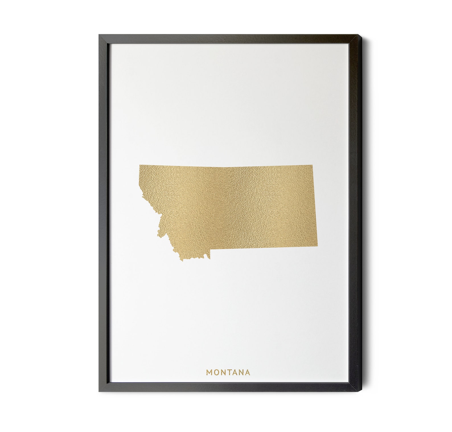 Montana Map Gold Foil Texture Contemporary Montana Wall - Etsy