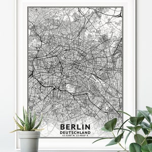 Berlin Germany Map, Berlin Deutschland Map, Black and White ...