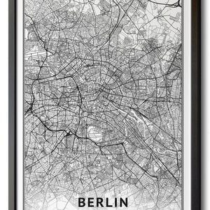 Berlin Germany Map, Berlin Deutschland Map, Black and White ...