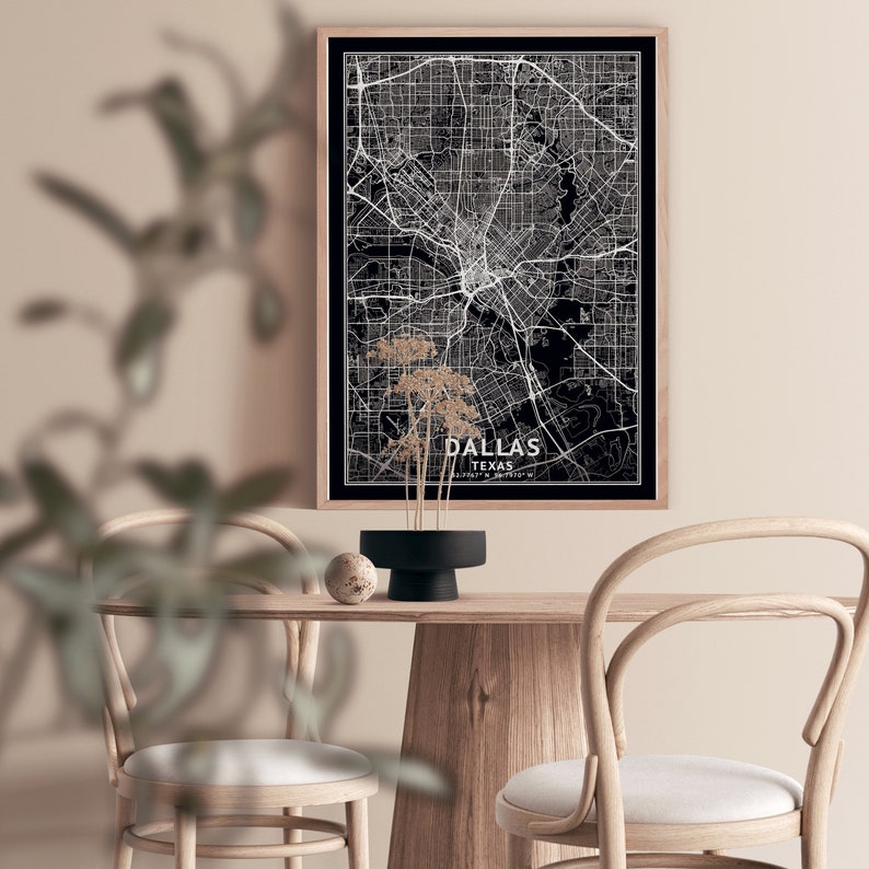 Dallas Texas Map, Black, High Resolution Real Silver Texture ...