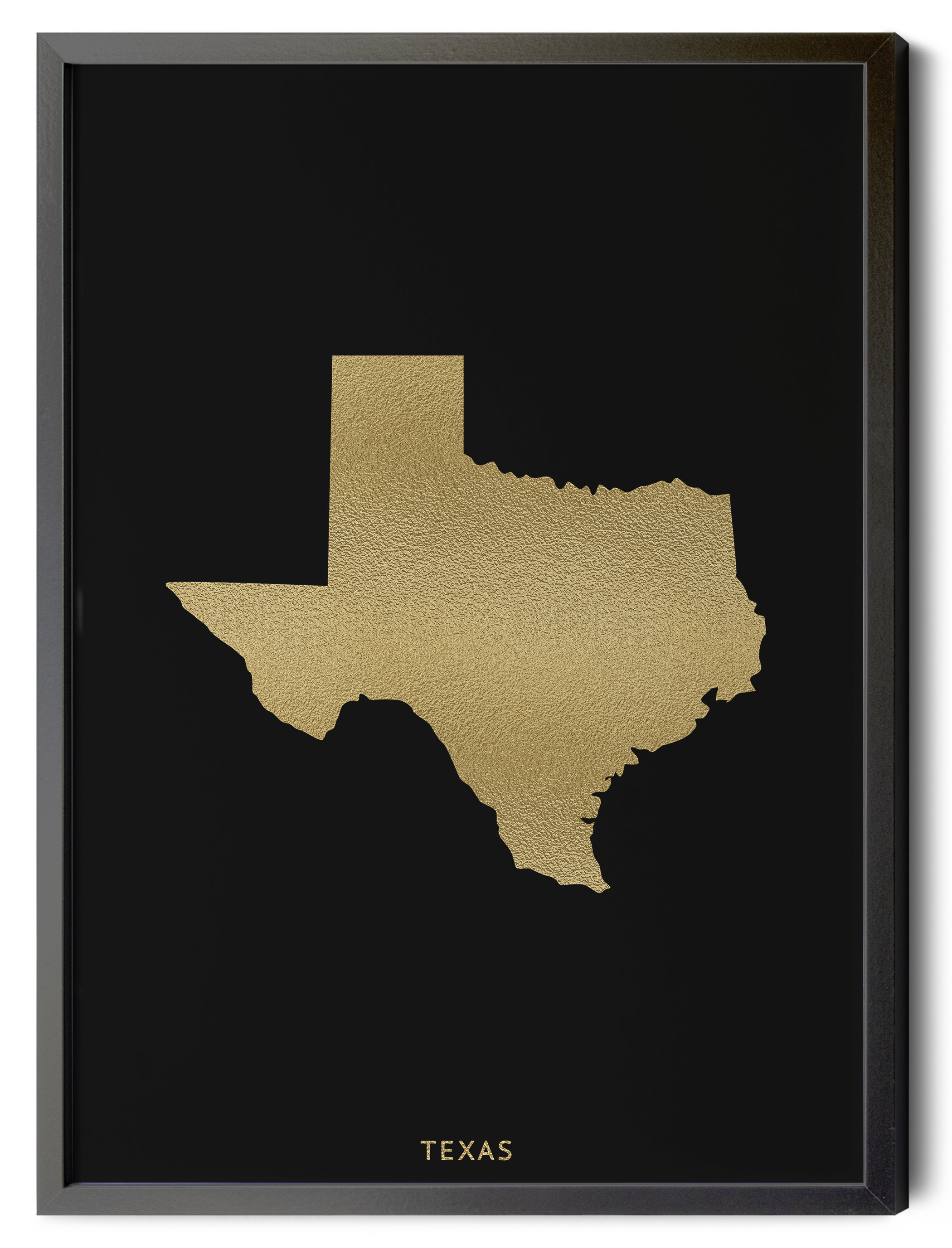Texas Map Black Gold Foil Texture Texas Wall Art Texas - Etsy