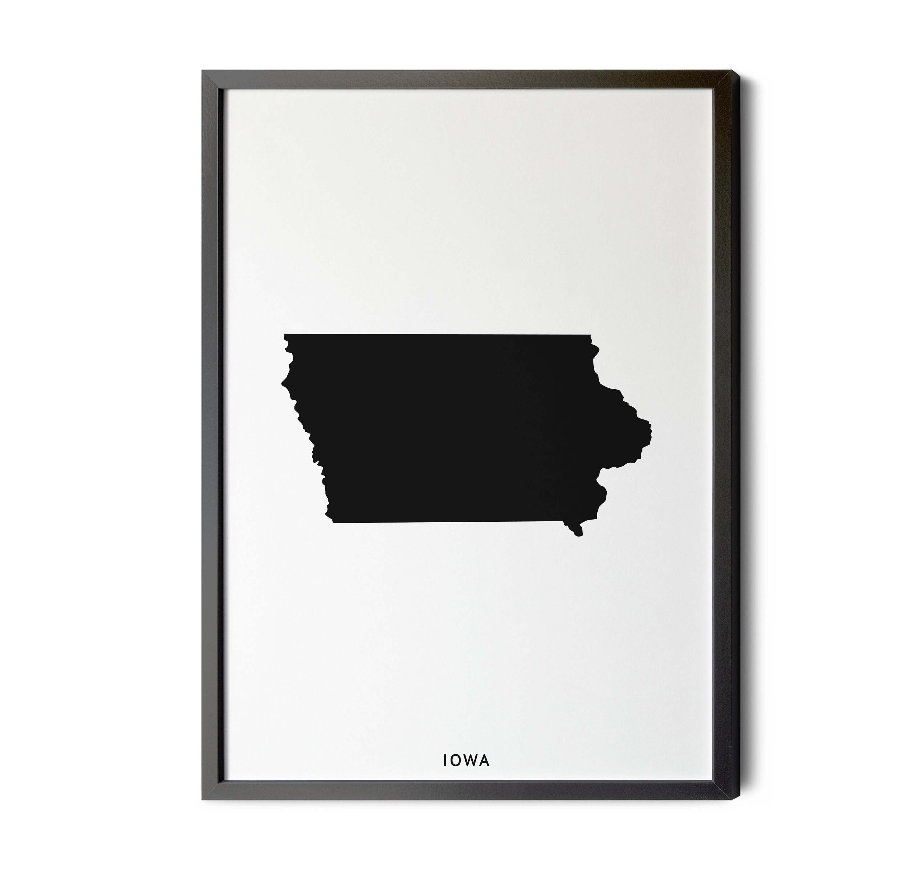 Iowa Map, Black and White, Minimalist, Map of Iowa, Iowa State Map Art ...