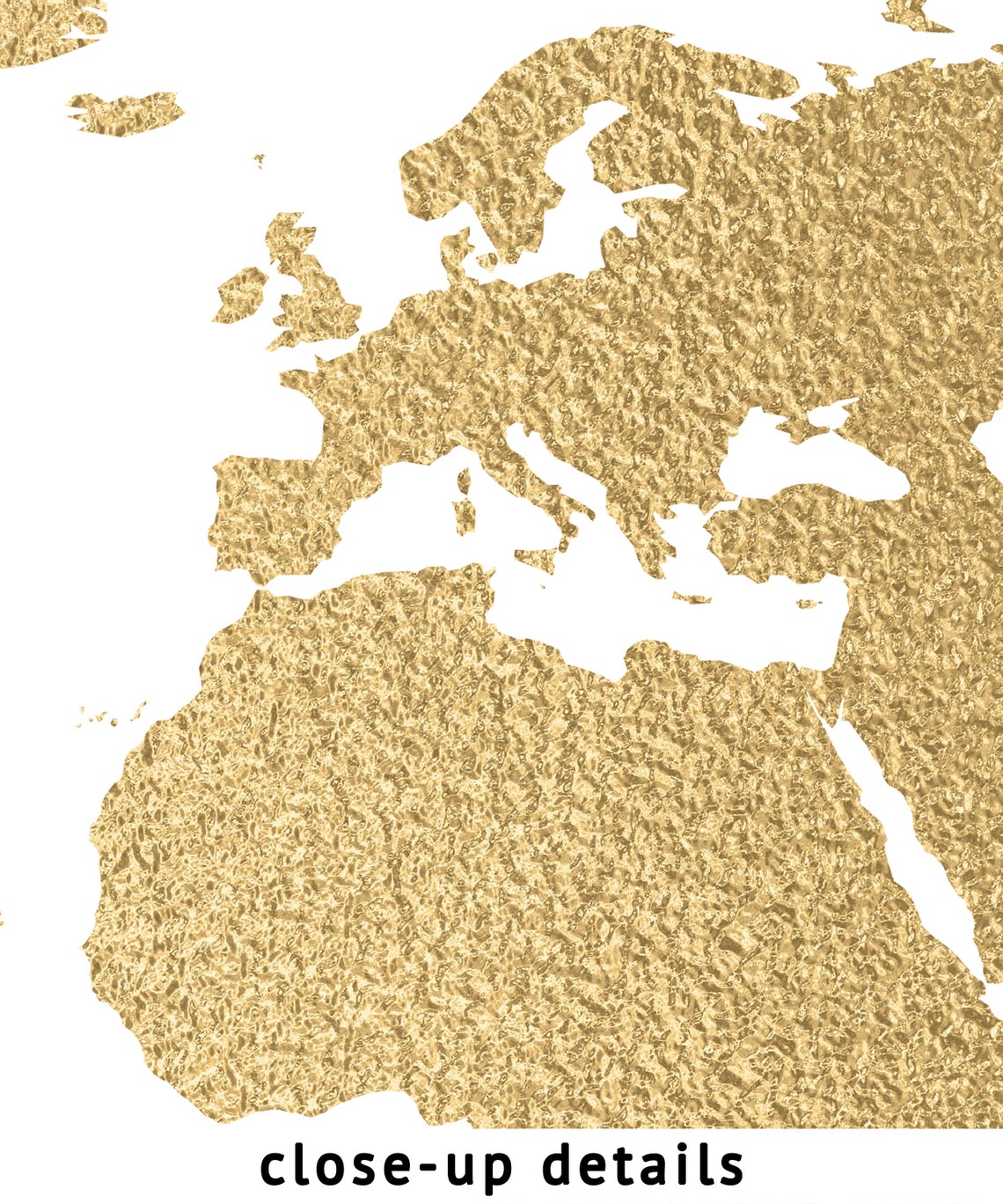 World Map Gold High Resolution Gold Foil World Map Wall - Etsy