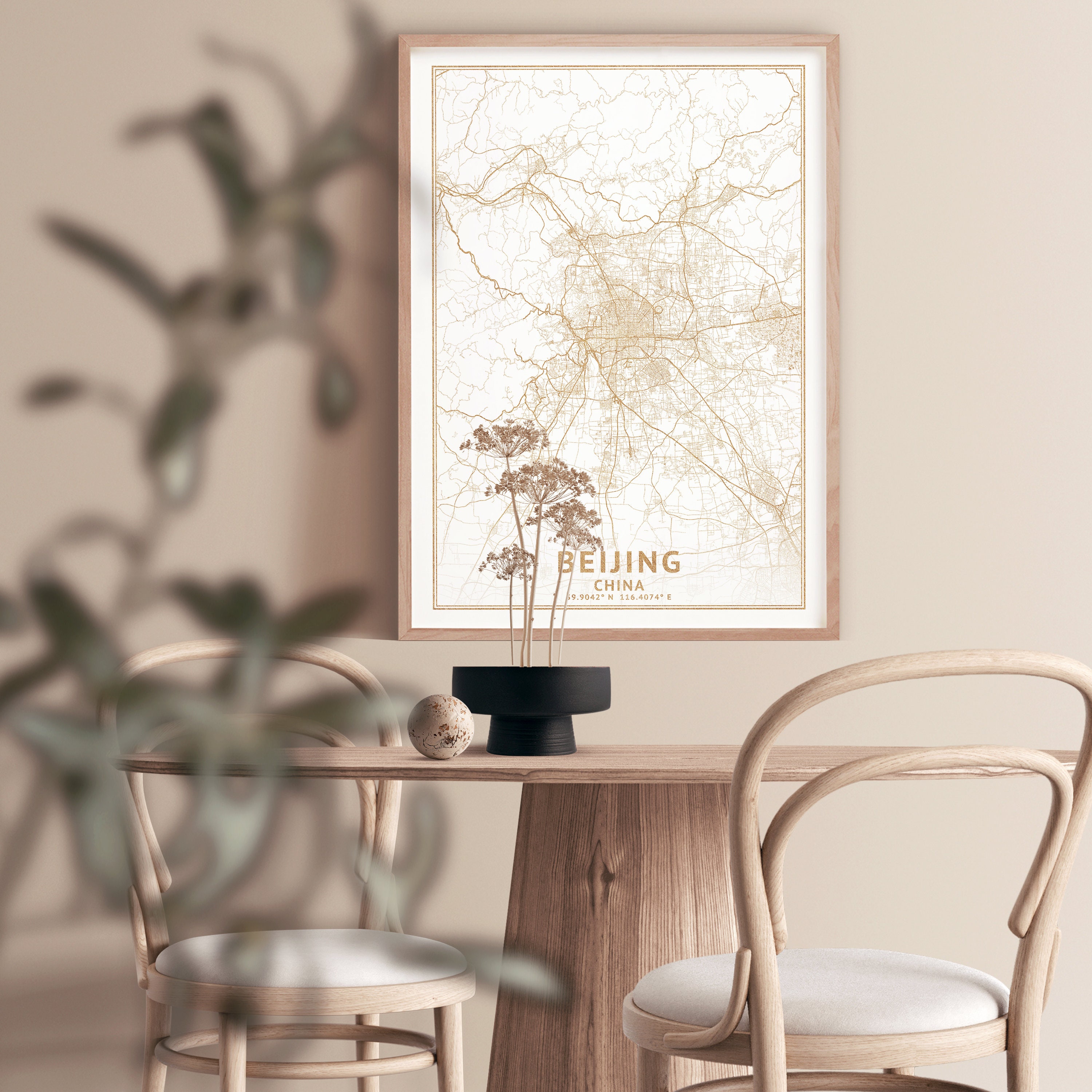 Beijing China Map, High Resolution Real Gold Leaf Texture, Coordinates ...