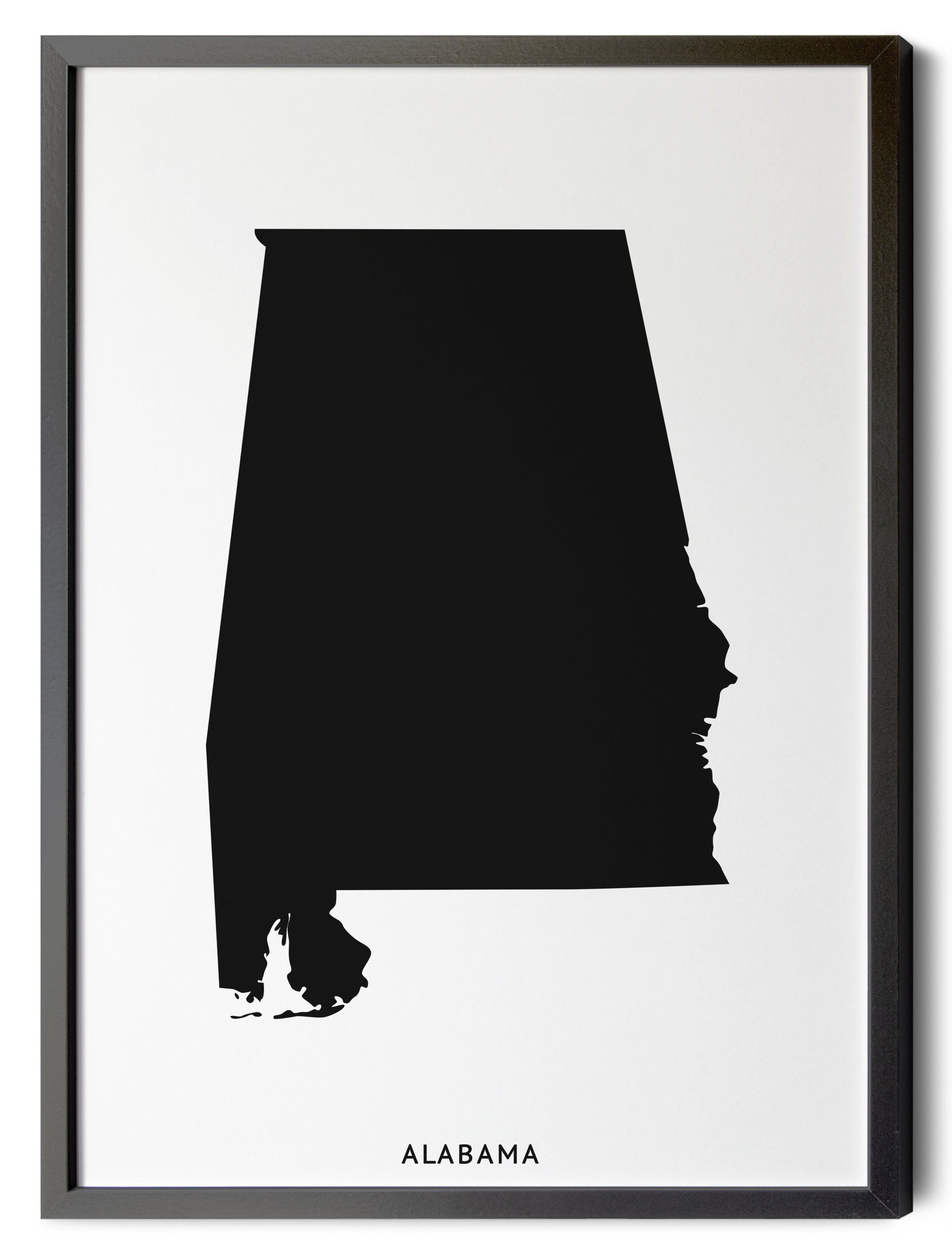Alabama State Map, Black and White, Minimalist State Map, Alabama Map ...