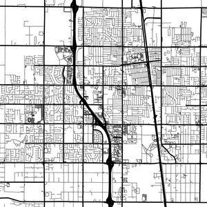 Lancaster California Map, Black and White, Coordinates, Map of ...