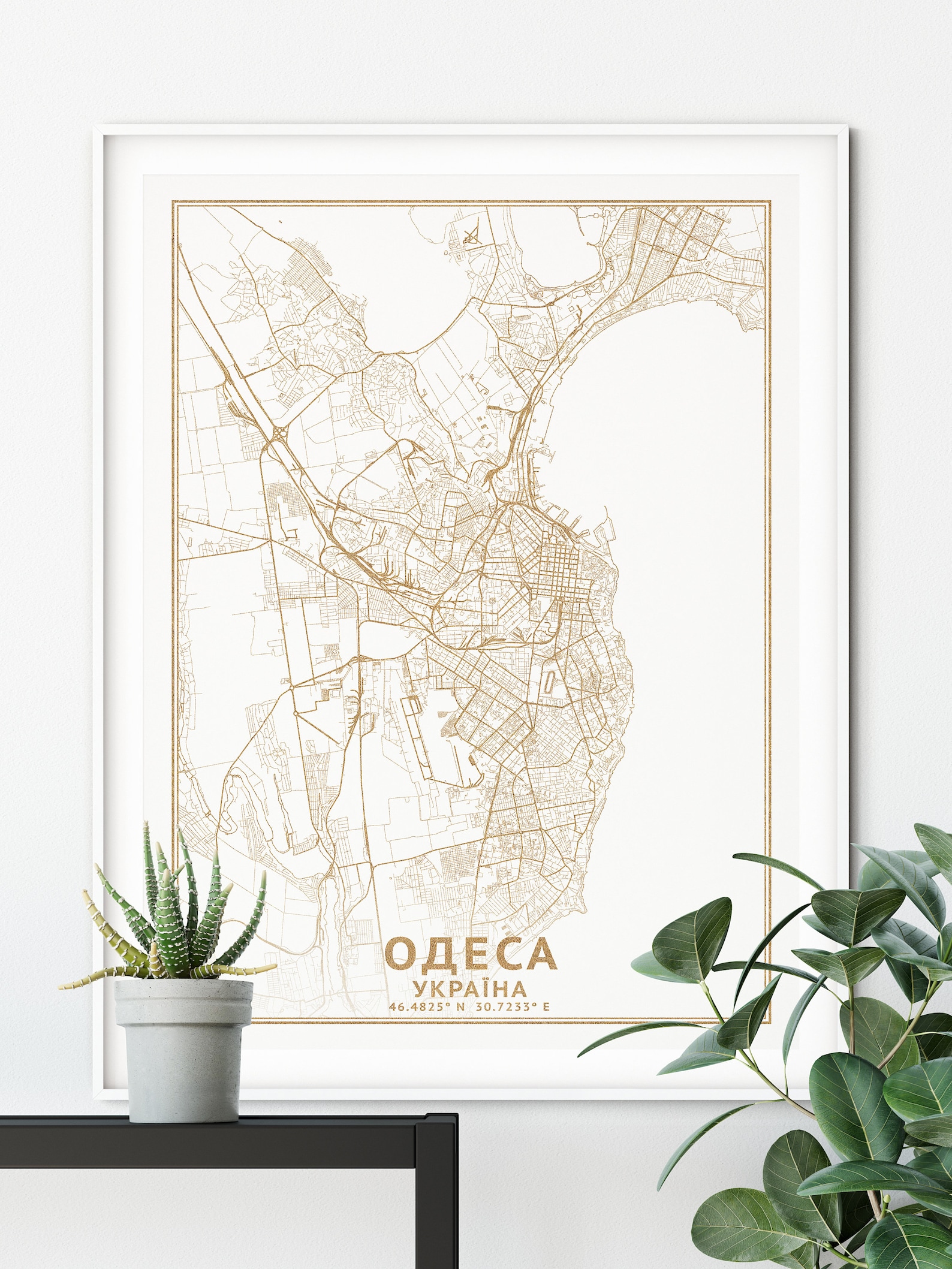 Odessa Ukraine Map, High Resolution Real Gold Leaf Texture, Coordinates ...