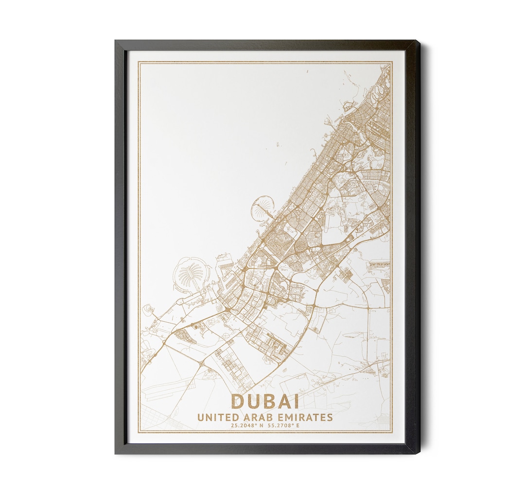 Dubai United Arab Emirates Map, High Resolution Real Gold Leaf Texture ...