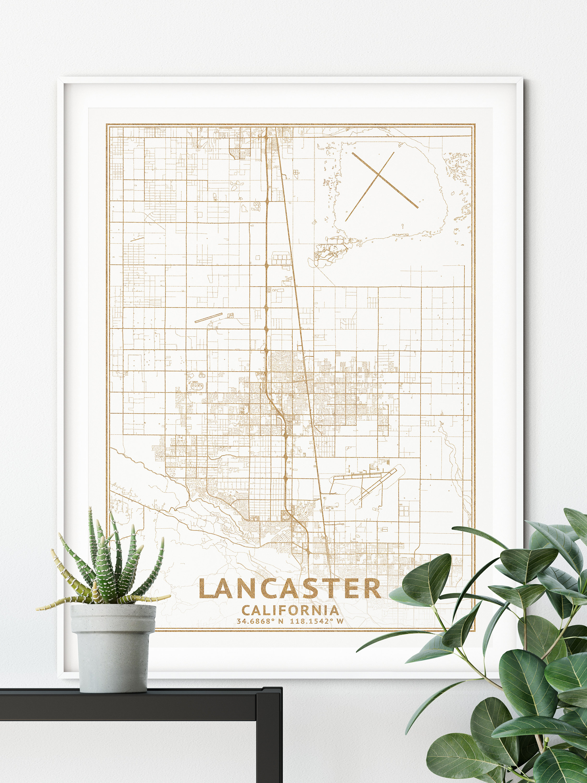Lancaster California Map, High Resolution Real Gold Leaf Texture ...
