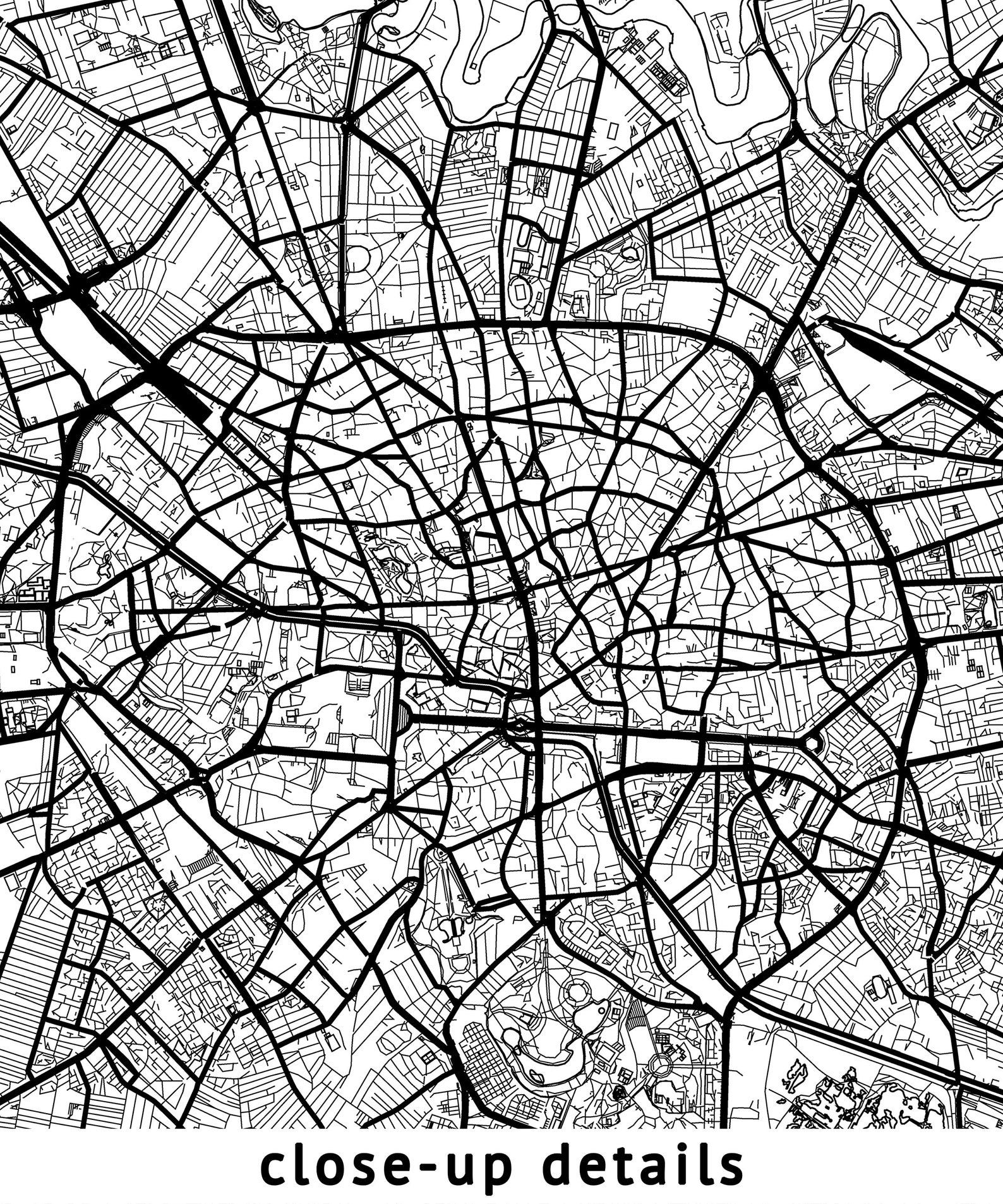 Bucharest Romania Map, Black and White, Coordinates, Map of Bucharest ...
