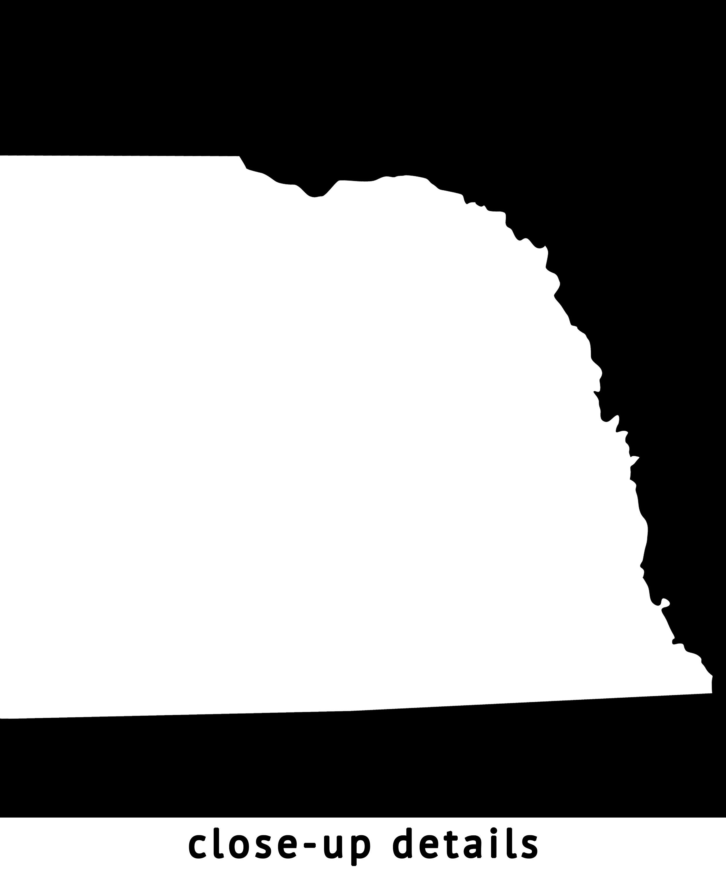 Nebraska Map, Black and White, Inverted, Minimalist, Nebraska Wall Art ...