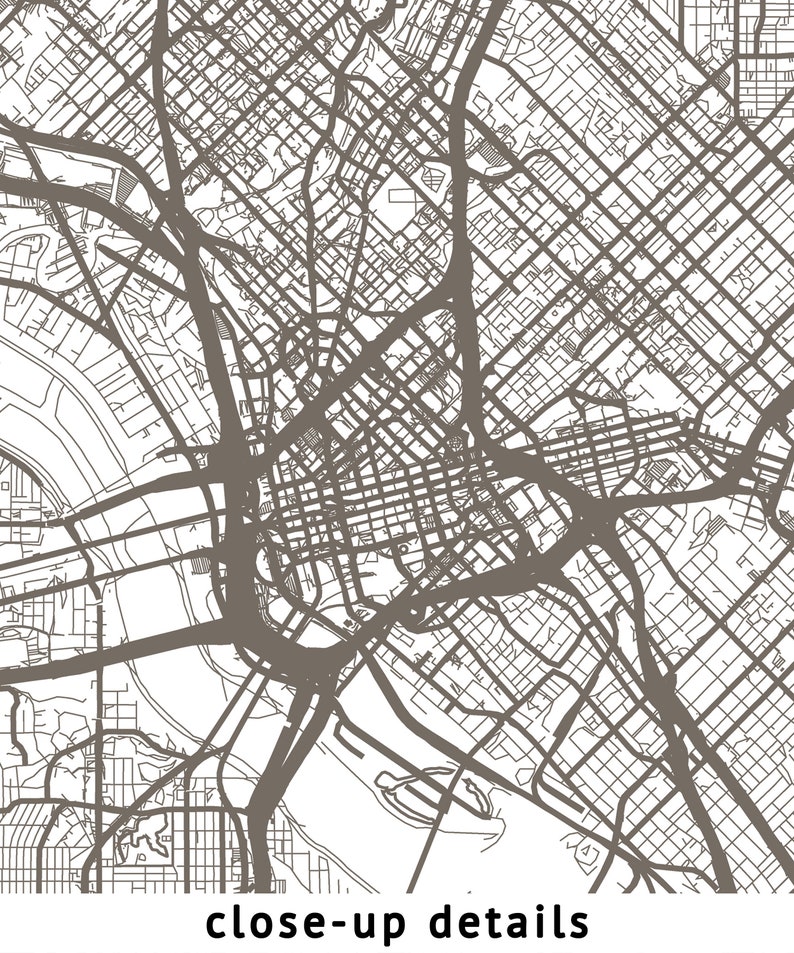 Dallas Texas Map, Grey and White, Coordinates, Map of Dallas, Dallas TX ...