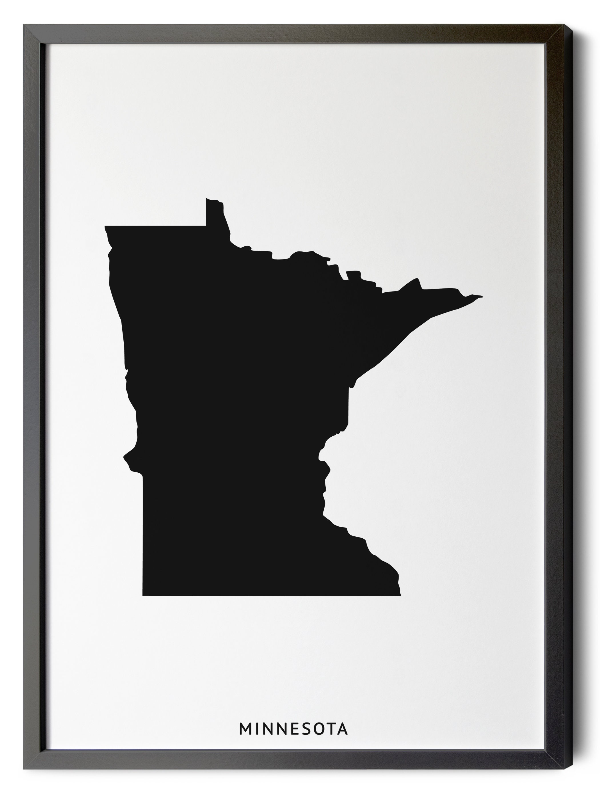 Minnesota Map Black and White Minimalist Minnesota Wall - Etsy