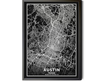 Oklahoma Map Black and White Inverted Minimalist Oklahoma - Etsy