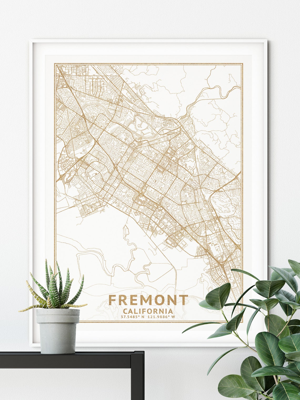 Fremont California Map, High Resolution Real Gold Leaf Texture ...
